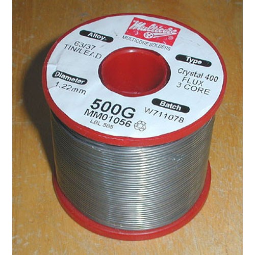 MM01056 Multicore Sn63 Wire Solder, C400, Core 3, Diameter .048" (1 ...